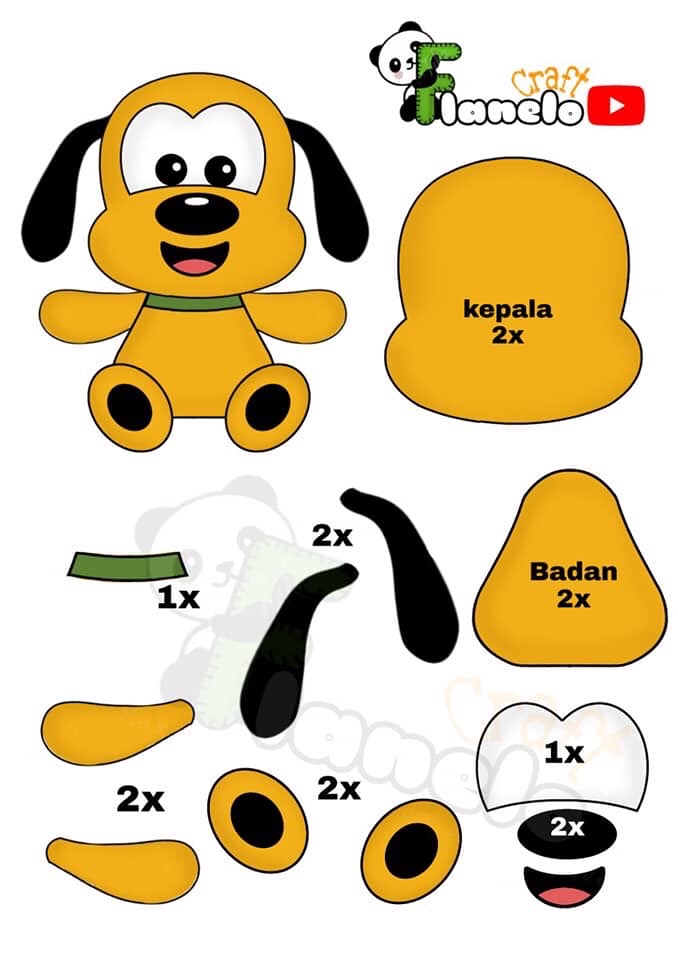 Moldes Disney de Feltro com Moldes Mickey Minnie Pluto Pateta - Ideias Criativas