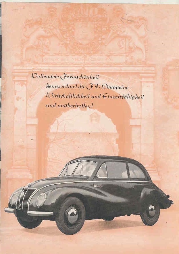 DKW Auto-Union Project: 1949 IFA F9 Brochure