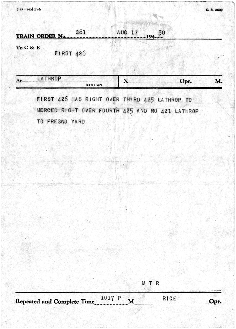 modeling the SP: Modeling SP train orders -- Part 2