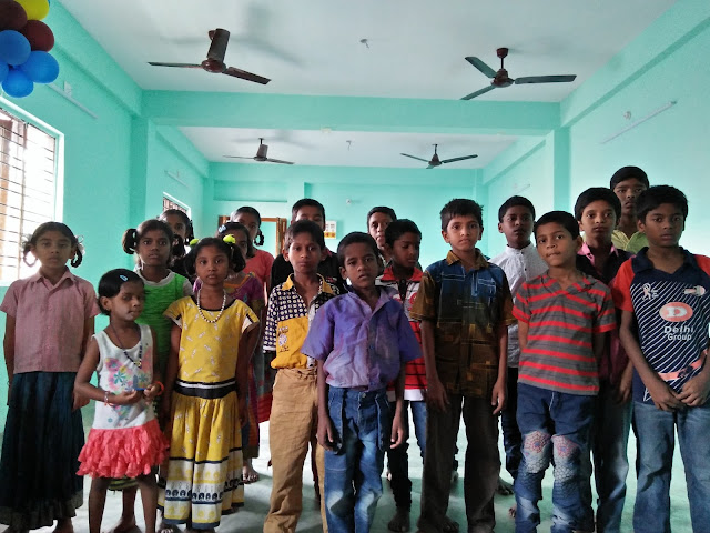 Orphan Children without parents.