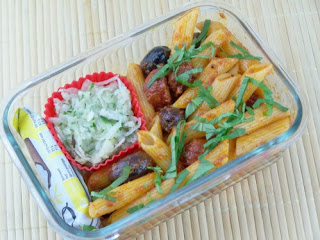 Bento Nr. 624 Pikanter Nudelsalat mit Chorizo - Recipesviva