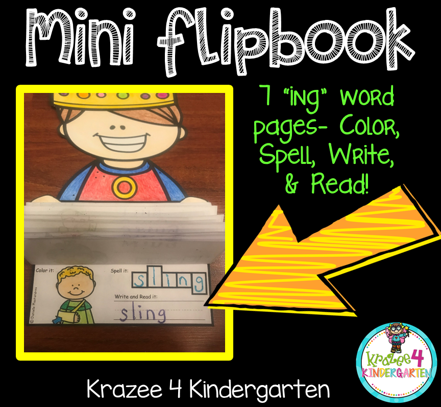 Krazee 4 Kindergarten: King of "ing" Mini Flipbook Activity ~WORD ...