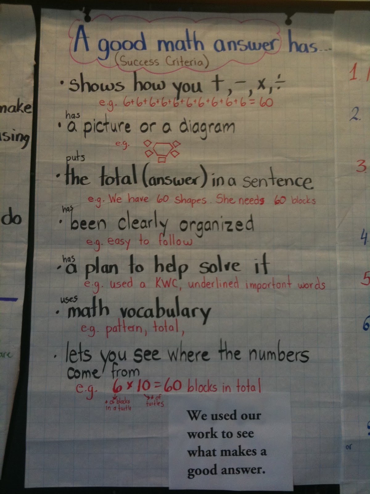 South East 1 Math: Grade 3 Success Criteria