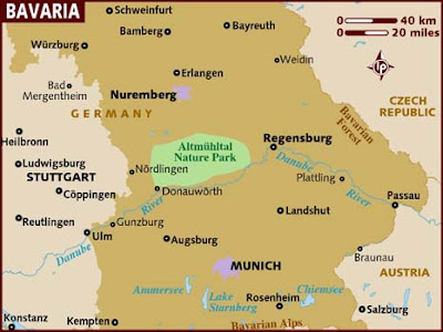 Baviera Mapa de Ciudades | Mapa de Alemania Ciudades