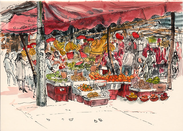 Urban Sketchers Spain. El mundo dibujo a dibujo.: Mercado de North Point