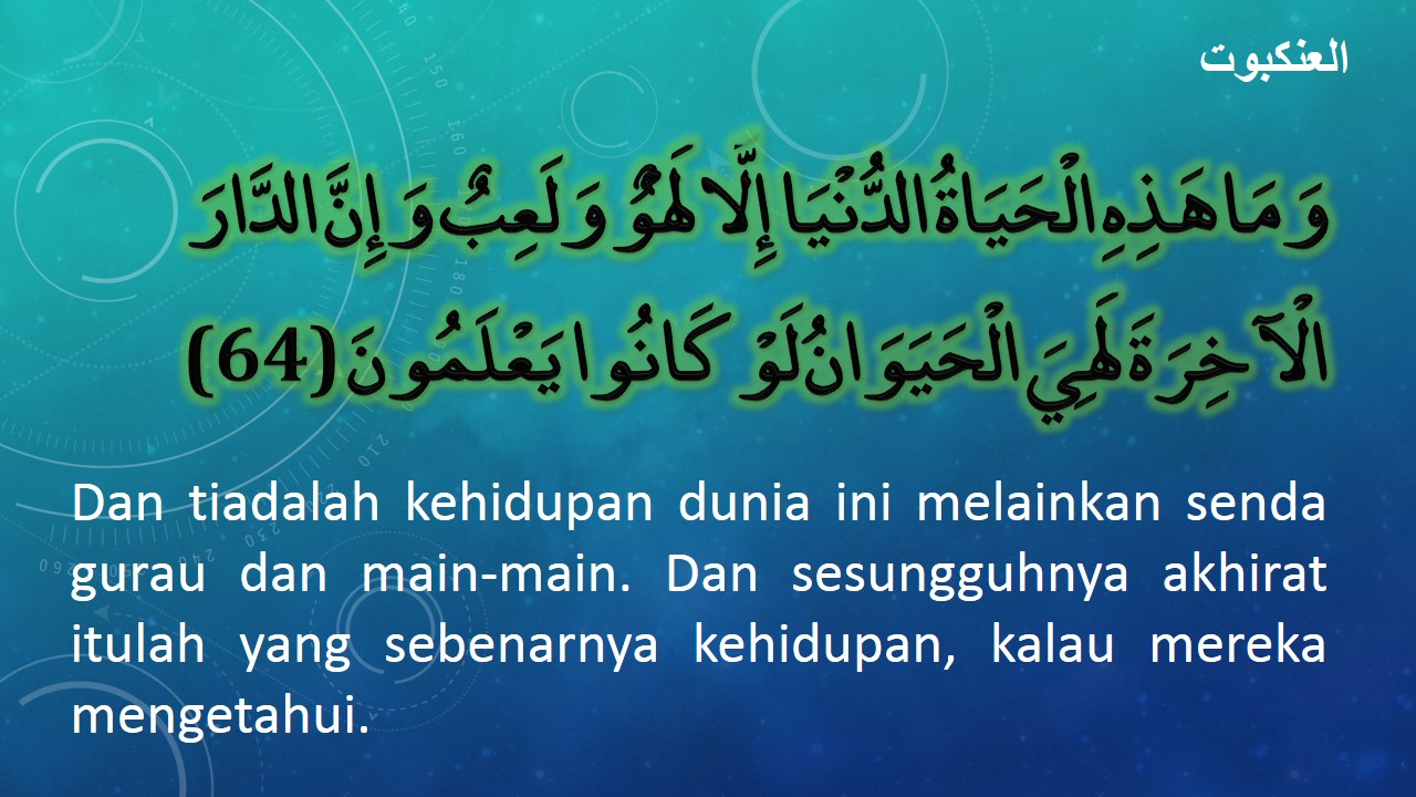 WAKSAM: Surah Al-Ankabut Ayat 64 (Kehidupan Dunia)