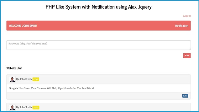 Php Like System With Notification Using Ajax Jquery Webslesson 2150