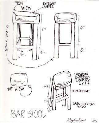 Meghan's Interior Design: Bar Stool Sketch