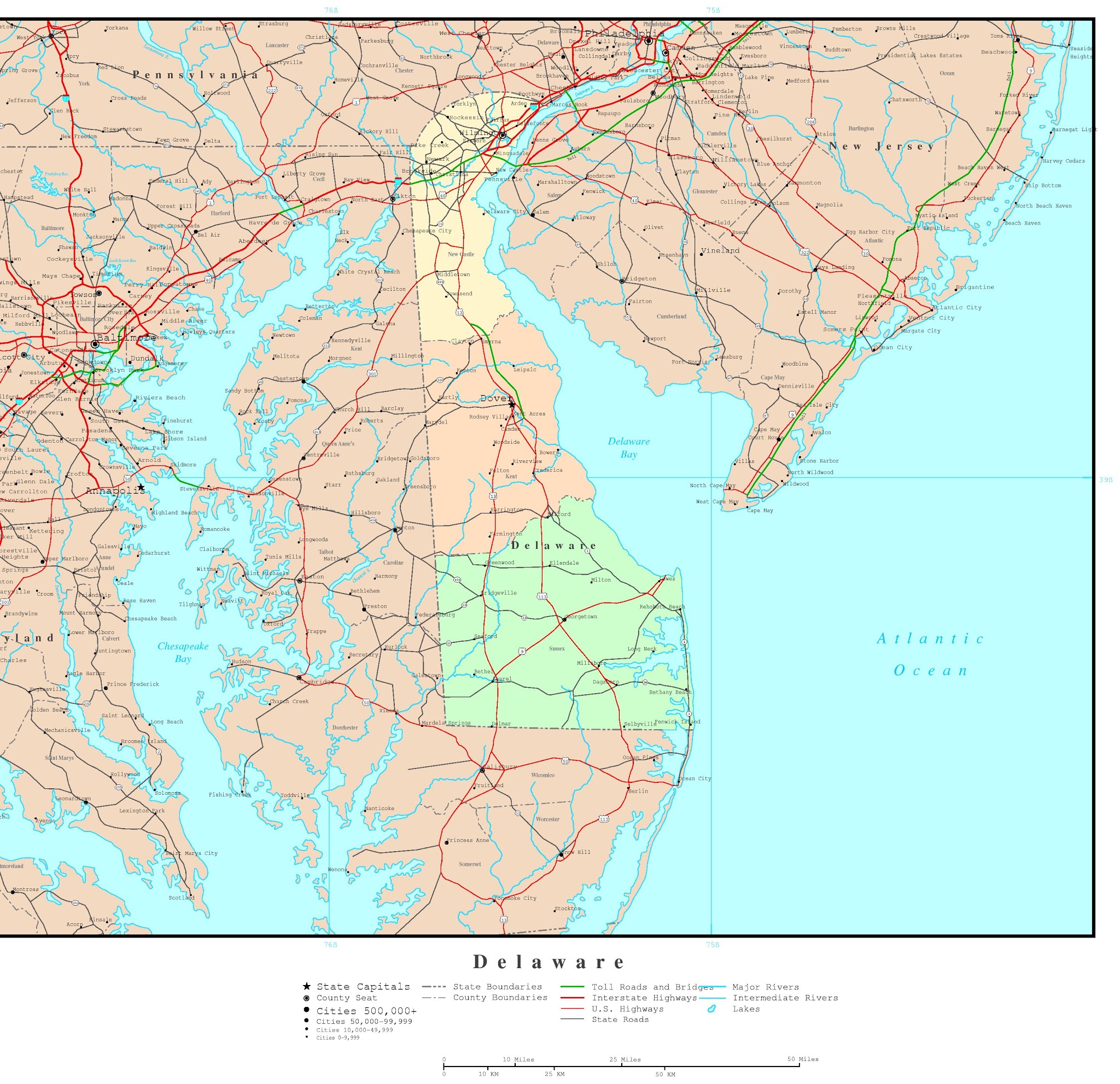 Delaware State Map