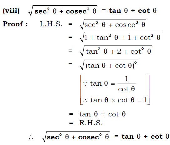 OMTEX CLASSES: (viii) √(sec^2 θ+cosec^2 θ)= tanθ + cot θ