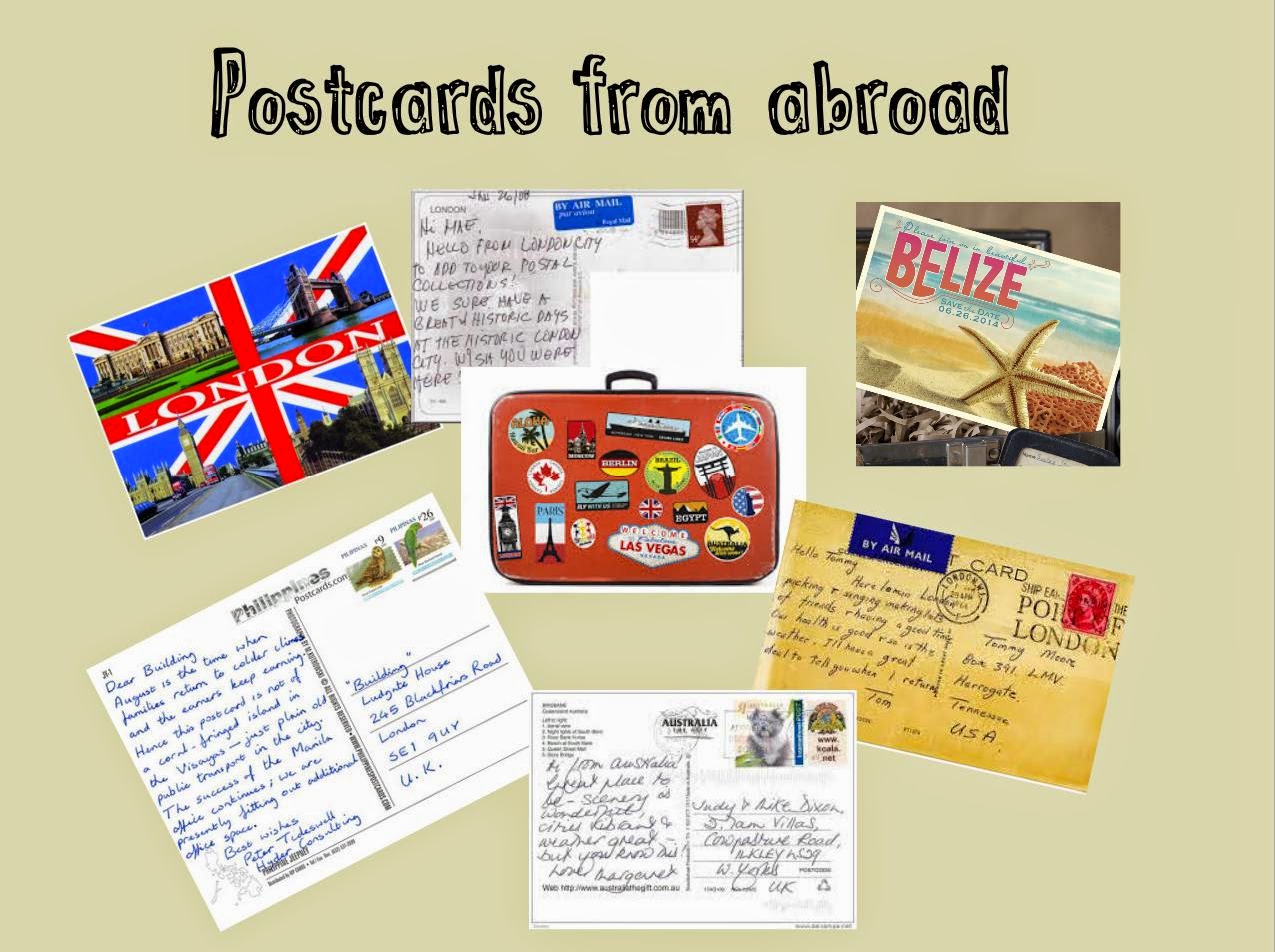 Ideo English 123 2014-2015: Postcards