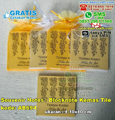 Souvenir Notes Blocknote Kemas Tile | Souvenir Pernikahan