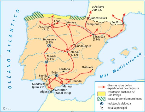 Me gustan las Sociales: AL ANDALUS. Conquista del reino visigodo y ...