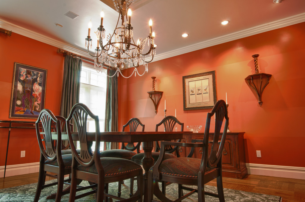 Two Catchy Orange Dining Room Designs with Awesome Inspiration | Furnishing the Living Room