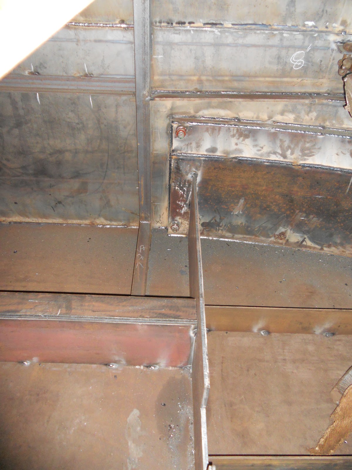 Harris & Watson Narrowboat Build: Engine beds and skin cooling tank.