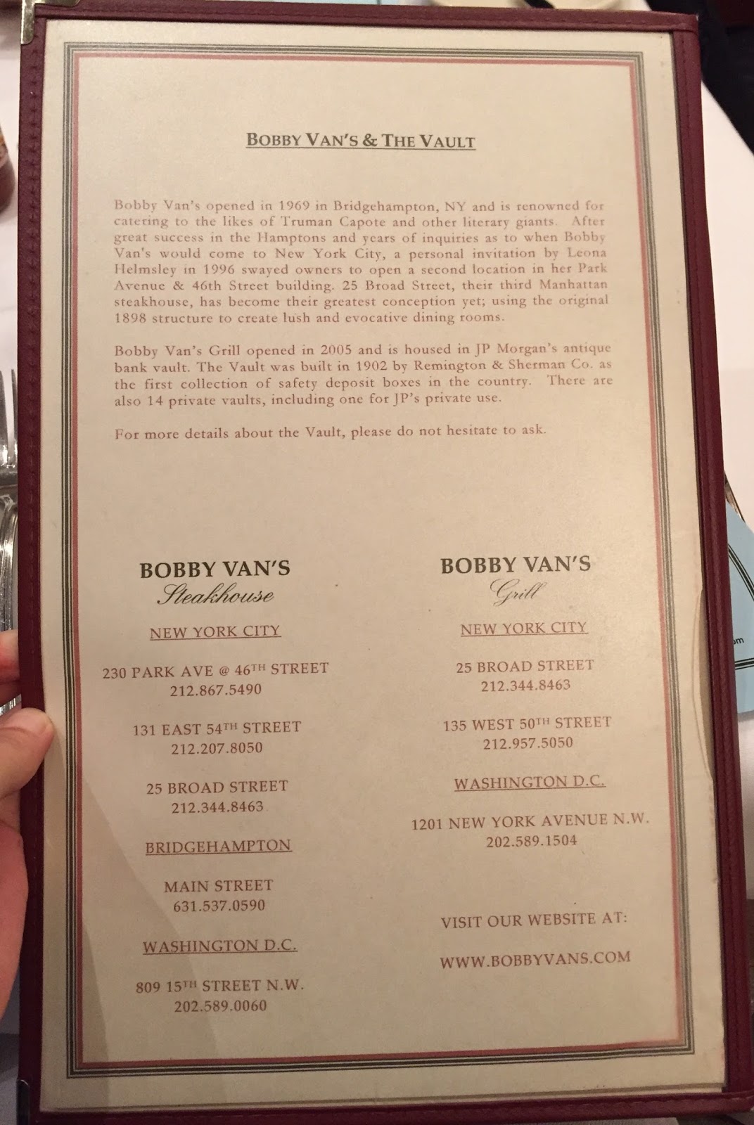 Bobby Van's Grill (NYC Restaurant Week) / ボビーバンズグリル（NYC レストランウィーク） ~ I ...