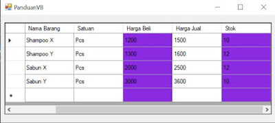 MEMBERI WARNA KOLOM DATAGRIDVIEW ~ Panduan Pemrograman Visual Basic