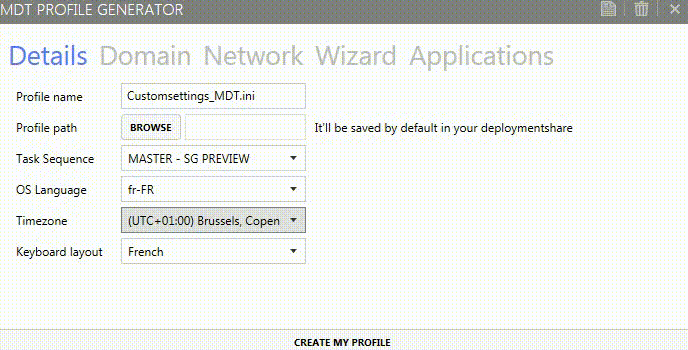 Powershell tool: MDT Profile Generator | Syst & Deploy