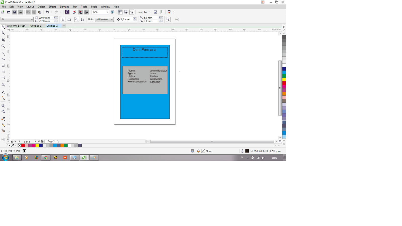 komputer grafis: Membuat di Corel Draw