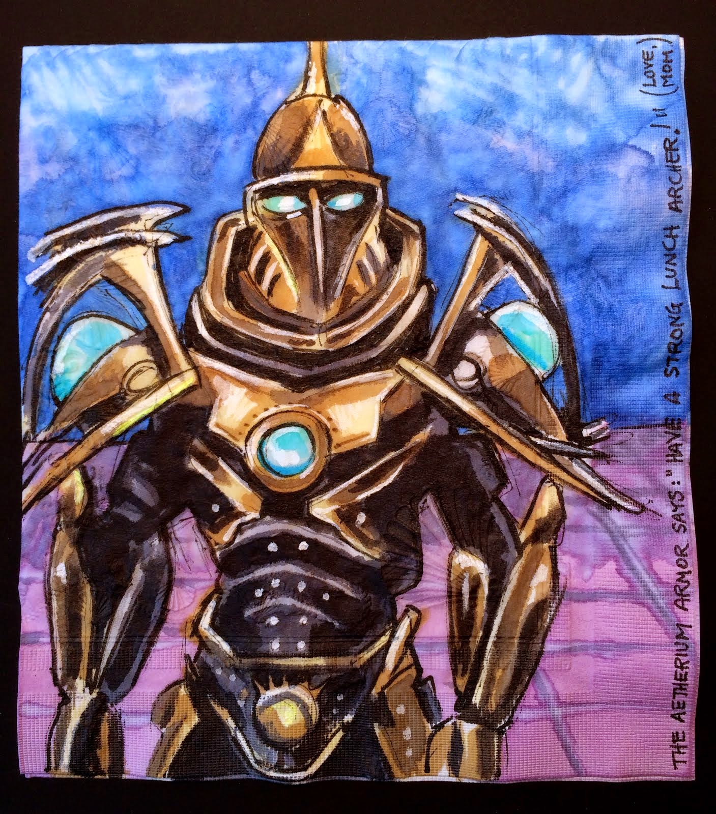 Daily Napkins: Aetherium Armor from Skyrim