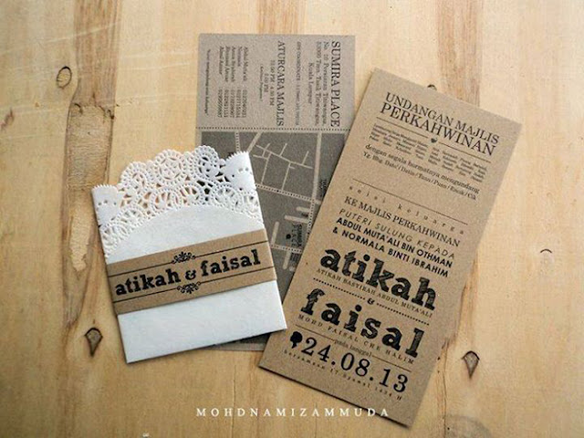 DIY Kad Kahwin dengan Kertas Kraft | AYUE IDRIS