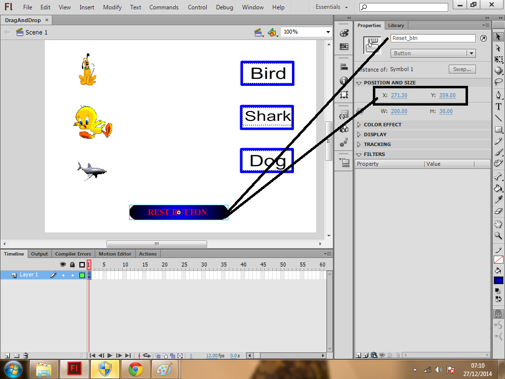 DRAG DROP WITH RESET BUTTON IN AS2 AS3 - Flash College