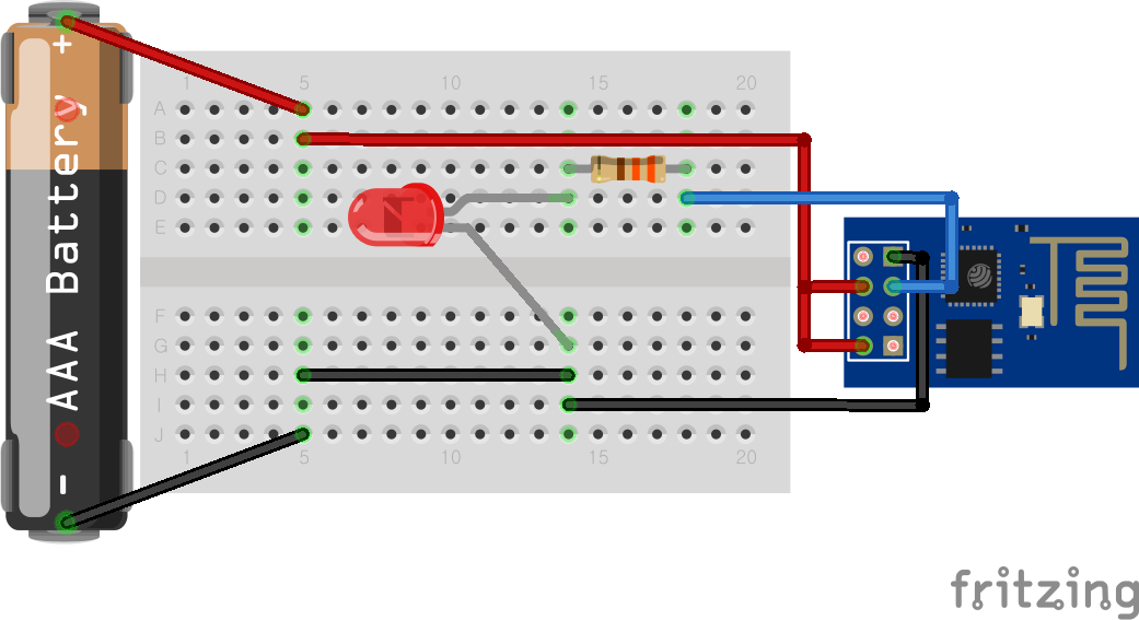 Fritzing: ESP-01 Module 단독 사용 방법.