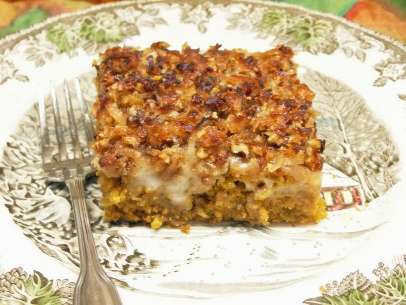 Moveable Feasts: Vanilla Custard Soaked Pumpkin Poke Cake