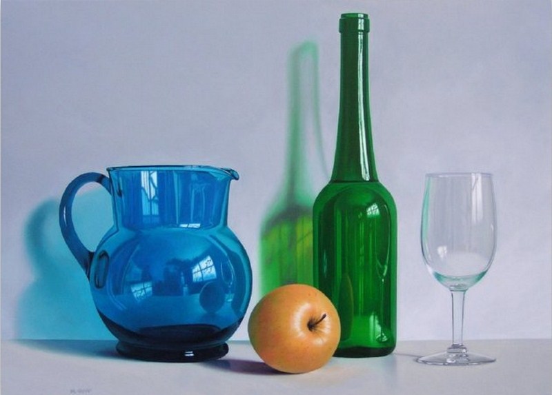 Imágenes Arte Pinturas: Bodegón con botella