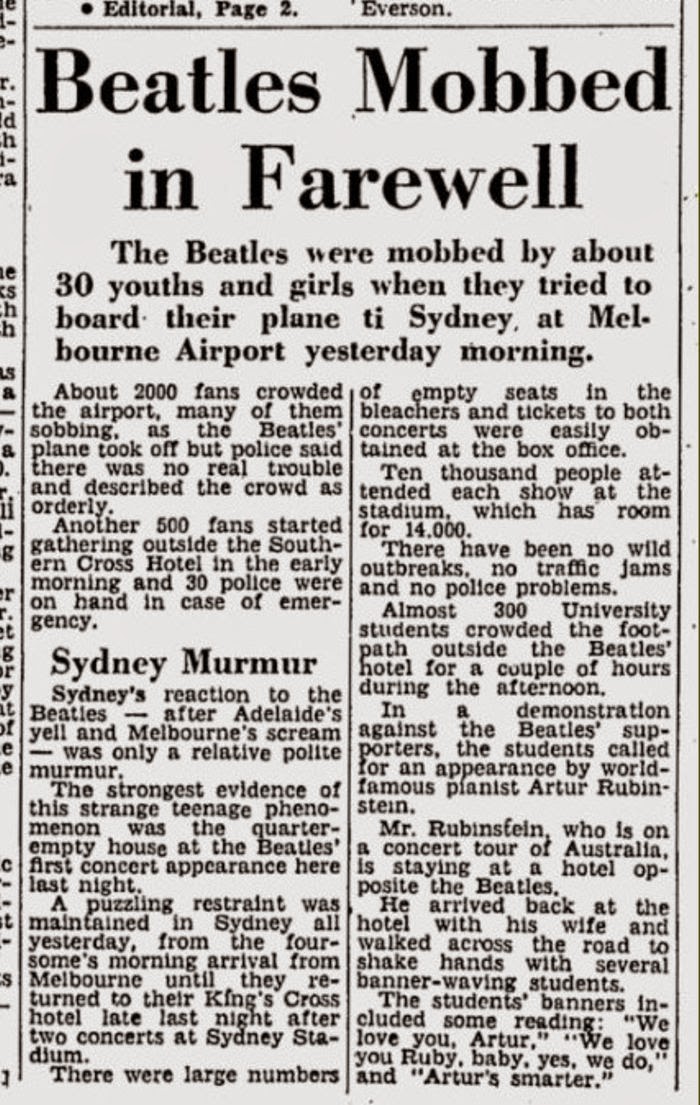 The Beatles In The News: The Beatles - The Age (Australia) June 19th 1964
