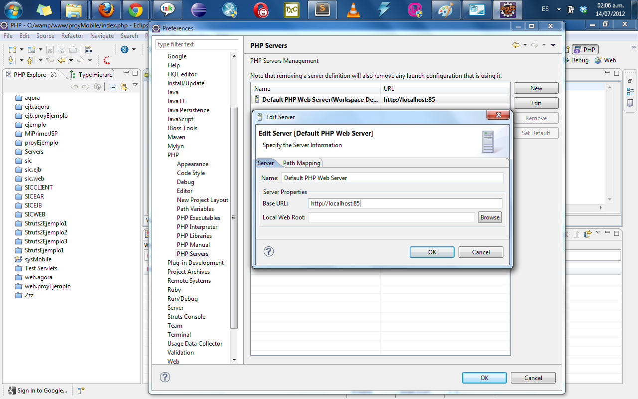 Configurar PHP en Eclipse