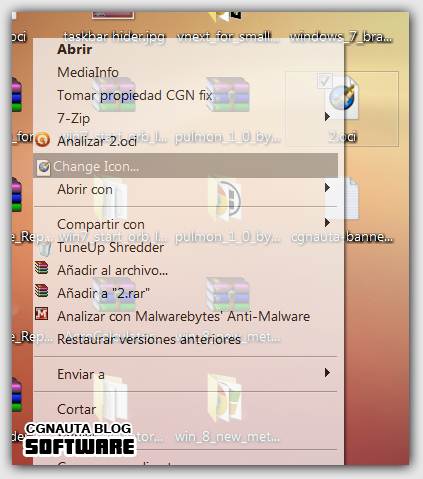 Menú contextual Transparente en Windows - CGnauta blog