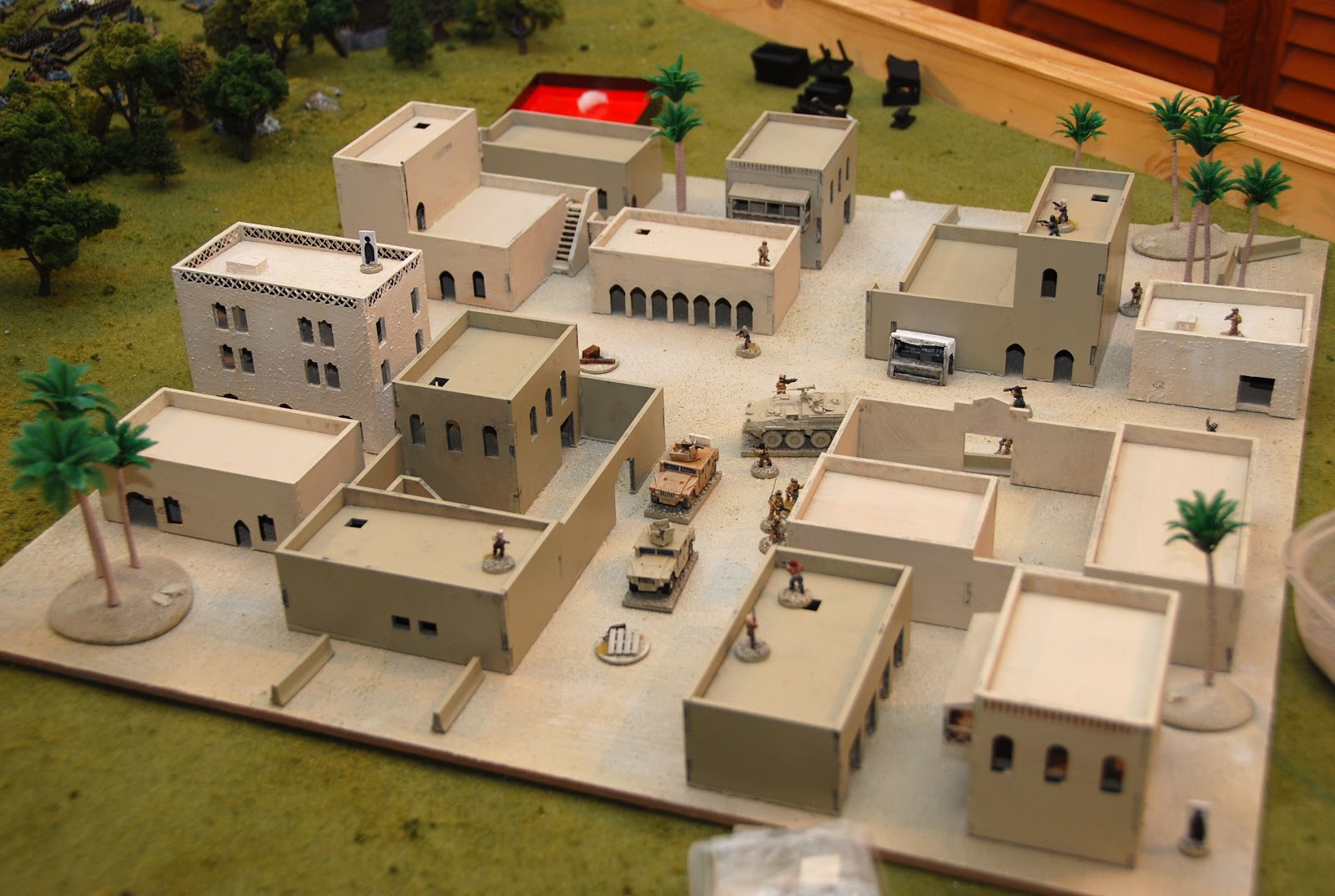 Lord Ashram's House of War: Some basic paint on the 15mm modern buildings