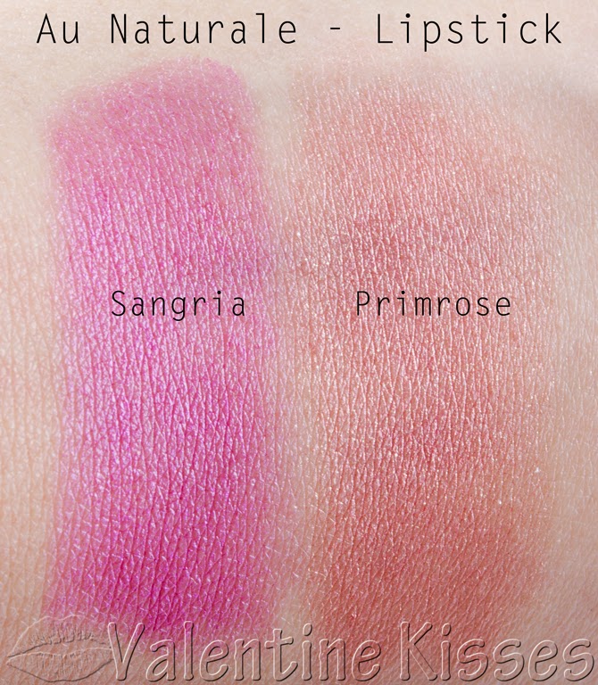 Valentine Kisses: Au Naturale Lipstick in Sangria and Primrose ...