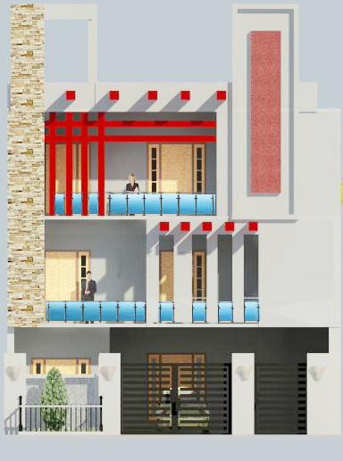 Ansari Architecture Designer Building Drafting & Designing: 3d Front ...