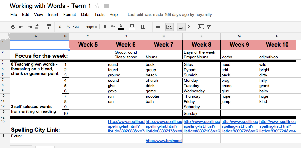 Hey Milly!: Word Work Bingo