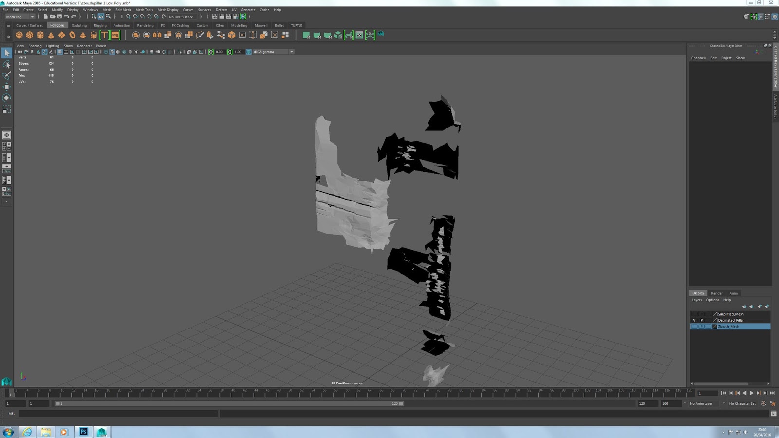 Maya 3D work: Pillar: Final design