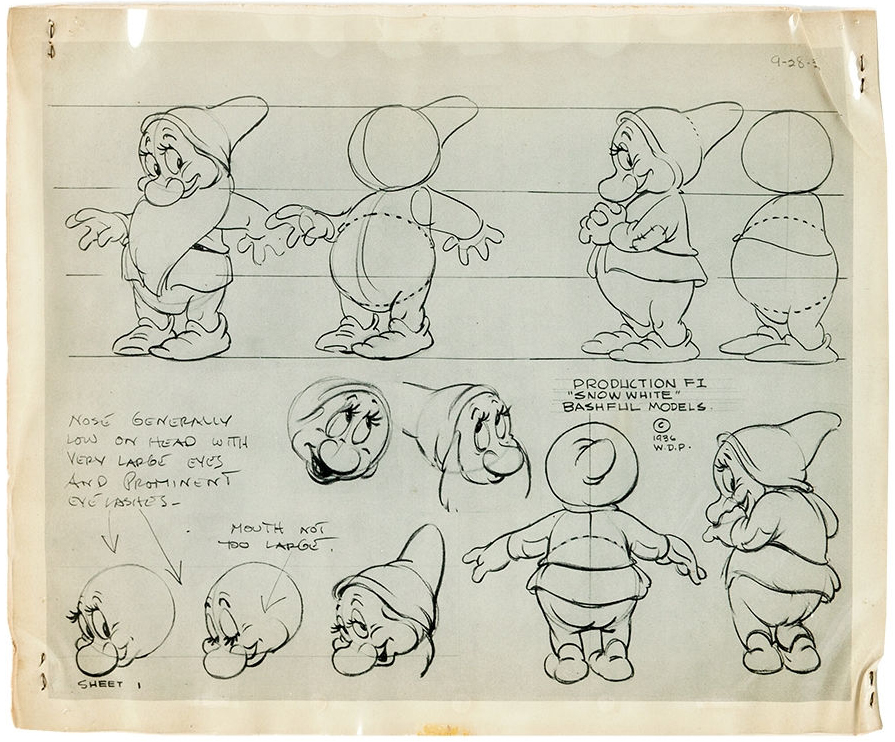Filmic Light - Snow White Archive: Seven Dwarfs Model Sheets