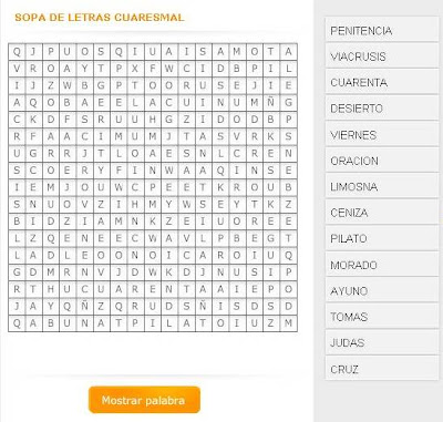 Sopa de letra cuaresmal...
