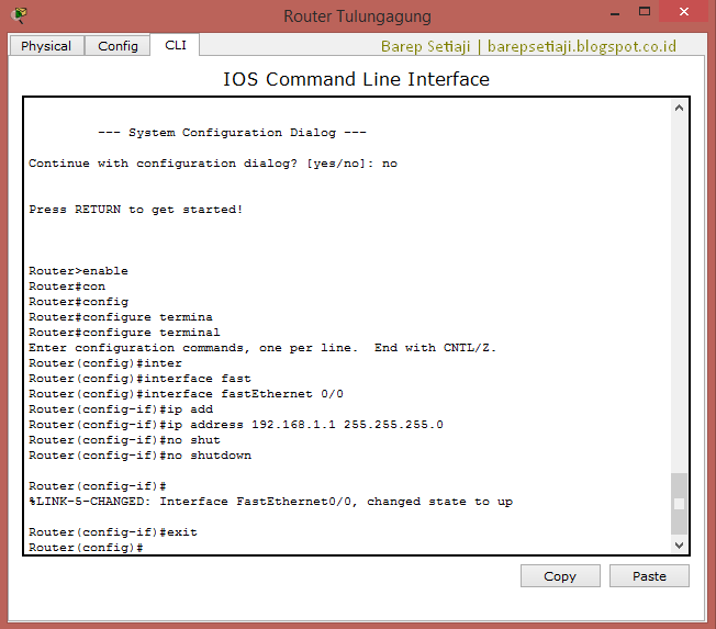Cara mengonfigurasi Router menggunakan CLI di Cisco Packet Tracer ...