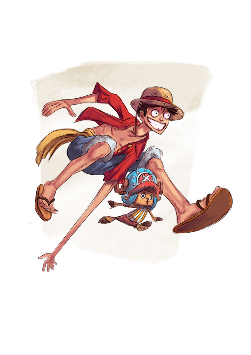 Let's Storyboard: Luffy D and Chopper sketch - One Piece