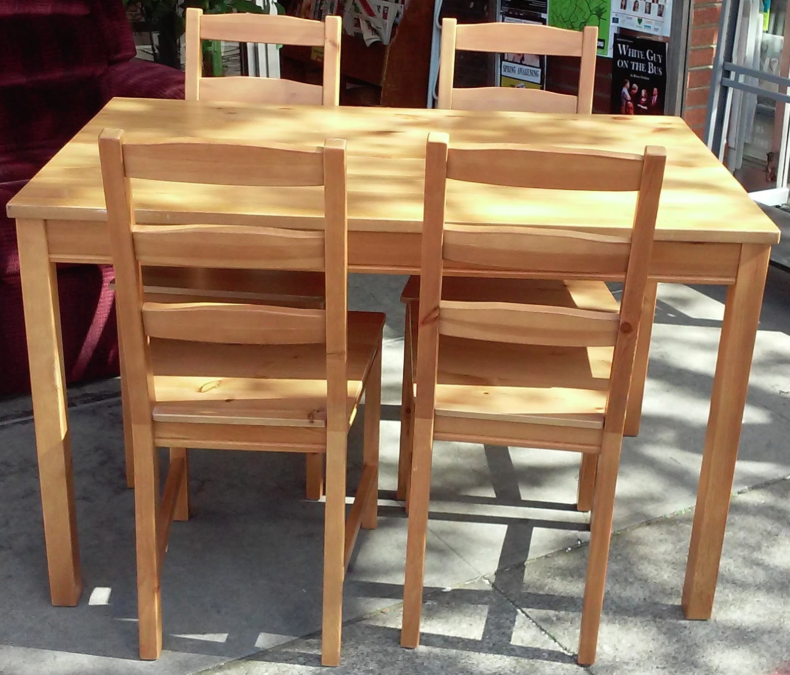 UHURU FURNITURE & COLLECTIBLES: SOLD Ingo / Ivar 4 Place Pine Dinette ...
