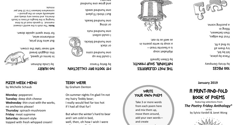 Poetry for Children: A Print-and-Fold Book of Poems #1