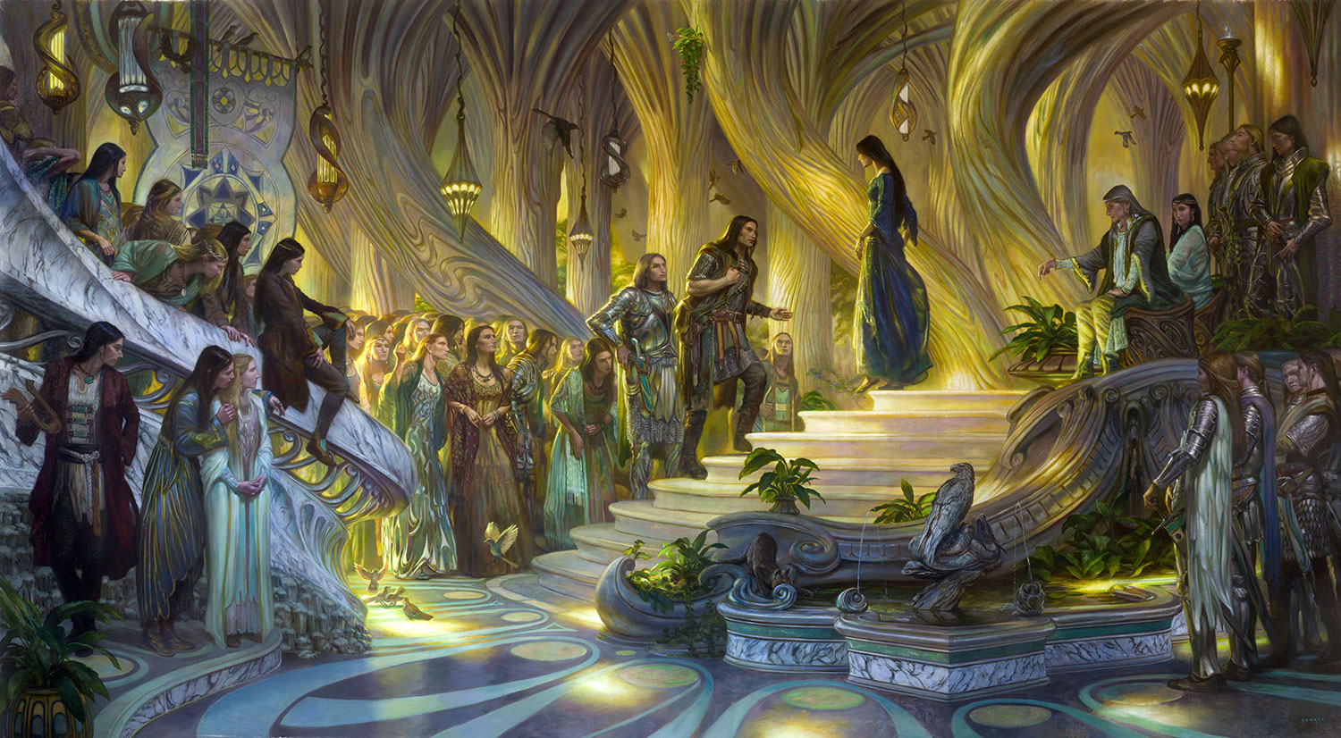 Beren and Luthien in the Court of Thingol and Melian - by Donato ...