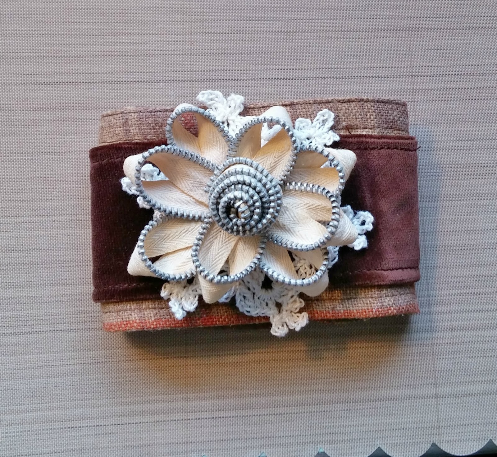 Vintage Zipper Flower Tutorial & Upcycled Shirt Cuff Bracelets ...