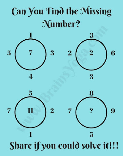 Missing Number Logic Maths Puzzle for 5th Grade Students