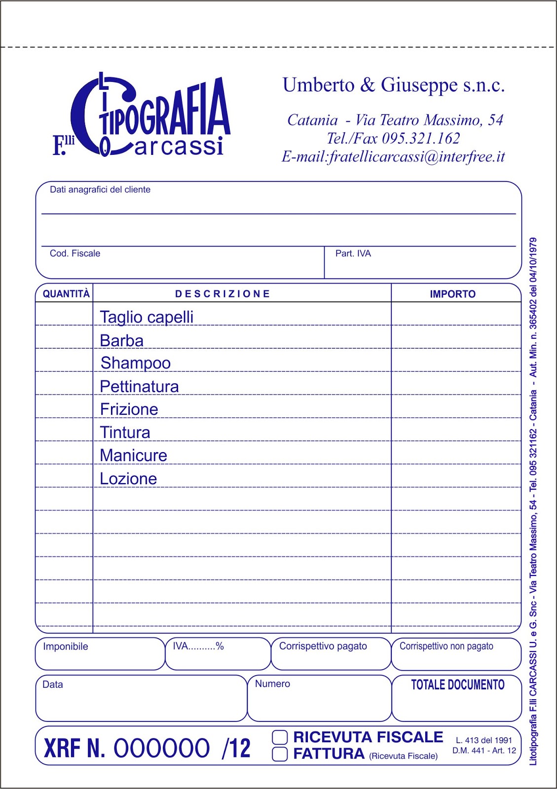 Ricevute e Fatture Fiscali Personalizzate: Ricevute e Fatture Fiscali Personalizzate