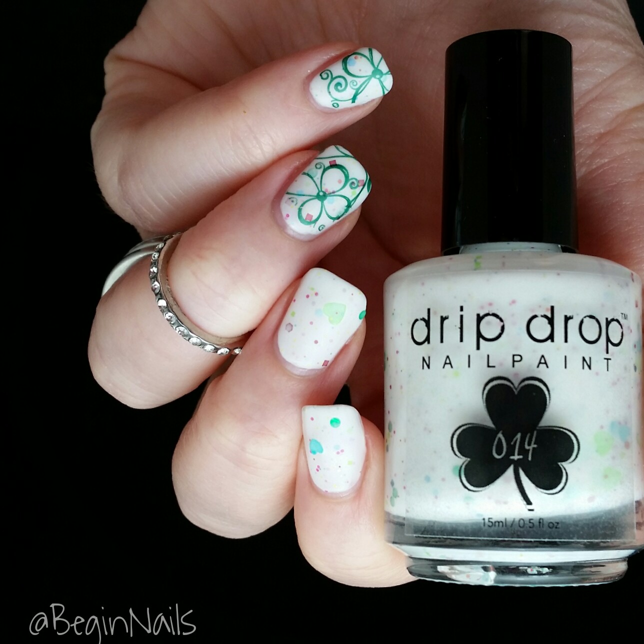 Let's Begin Nails: St Patrick's Day Nails Using A Drip Drop Nail Paint ...