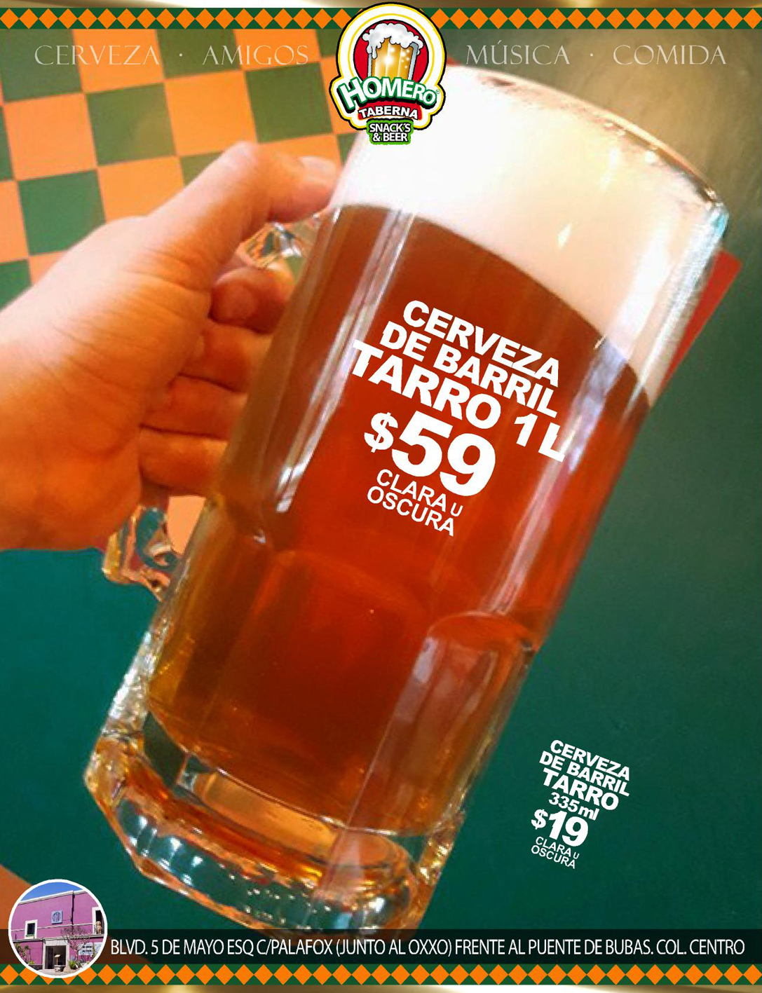 Homero Taberna Franquicia: Cerveza de barril en Homero Puebla