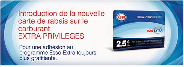 Nouvelle carte de rabais sur le carburant ESSO EXTRA PRIVILEGES un ...
